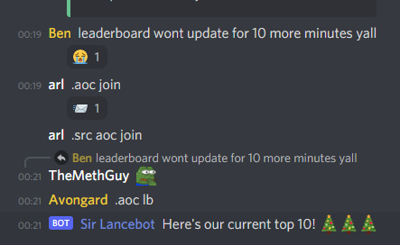 aoc buff: remove the leaderboard command, and make it an updating message · Issue #966 · python ...