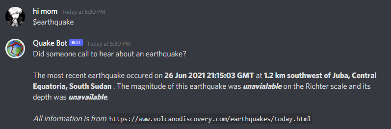 GitHub - MaazMakrod/Discord-Earthquake-Bot: A discord bot that scrapes ...