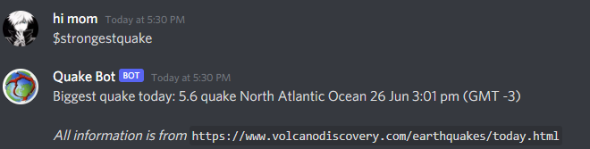 GitHub - MaazMakrod/Discord-Earthquake-Bot: A discord bot that scrapes ...