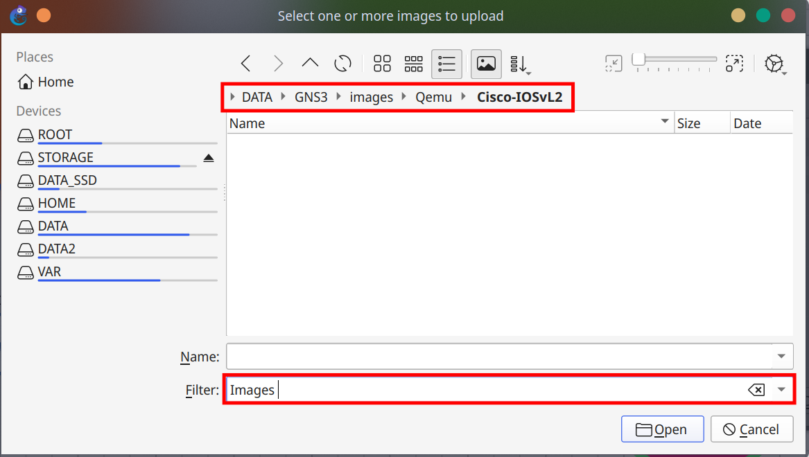Gns3 Gui Does Not Detect Images By Default When Trying To Upload Them In The Image Manager Gns3
