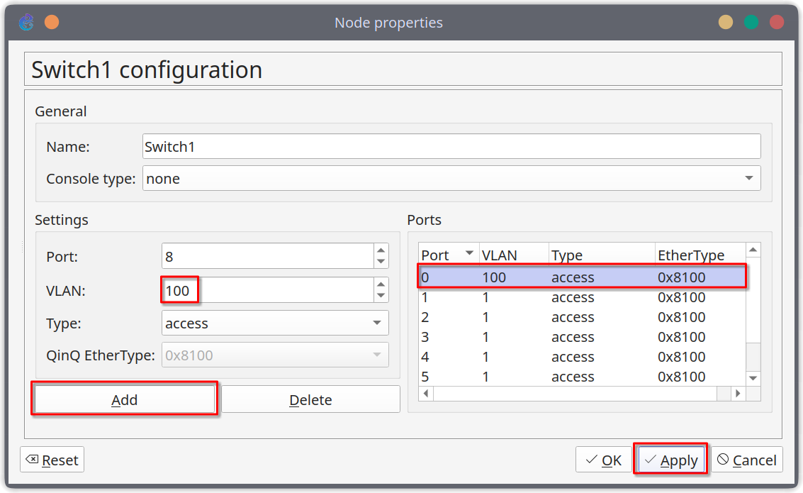 Cannot change default VLAN for an access port for builtin Ethernet switch (GNS3 3.0.0 alpha 4 ...