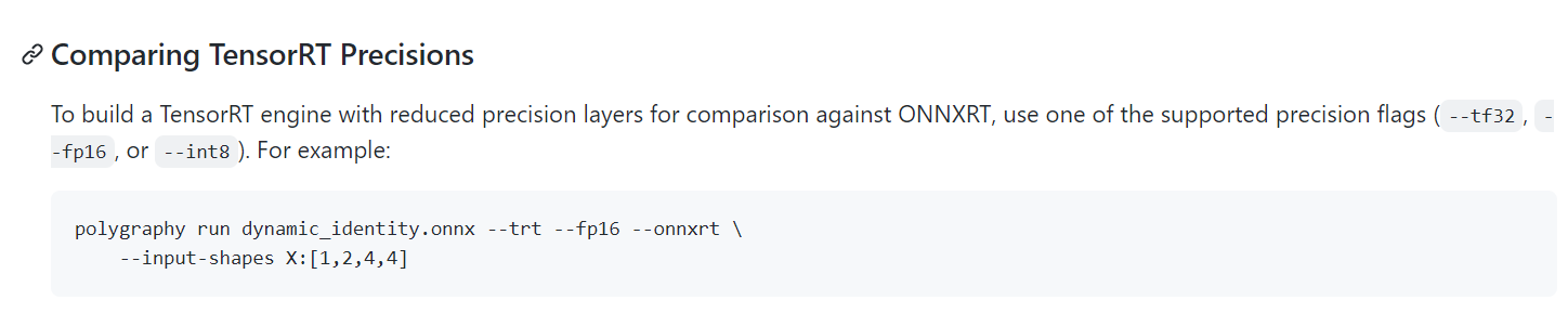 polygraphy : how to comparing tensorrt precision? · Issue #2424 · NVIDIA/TensorRT · GitHub