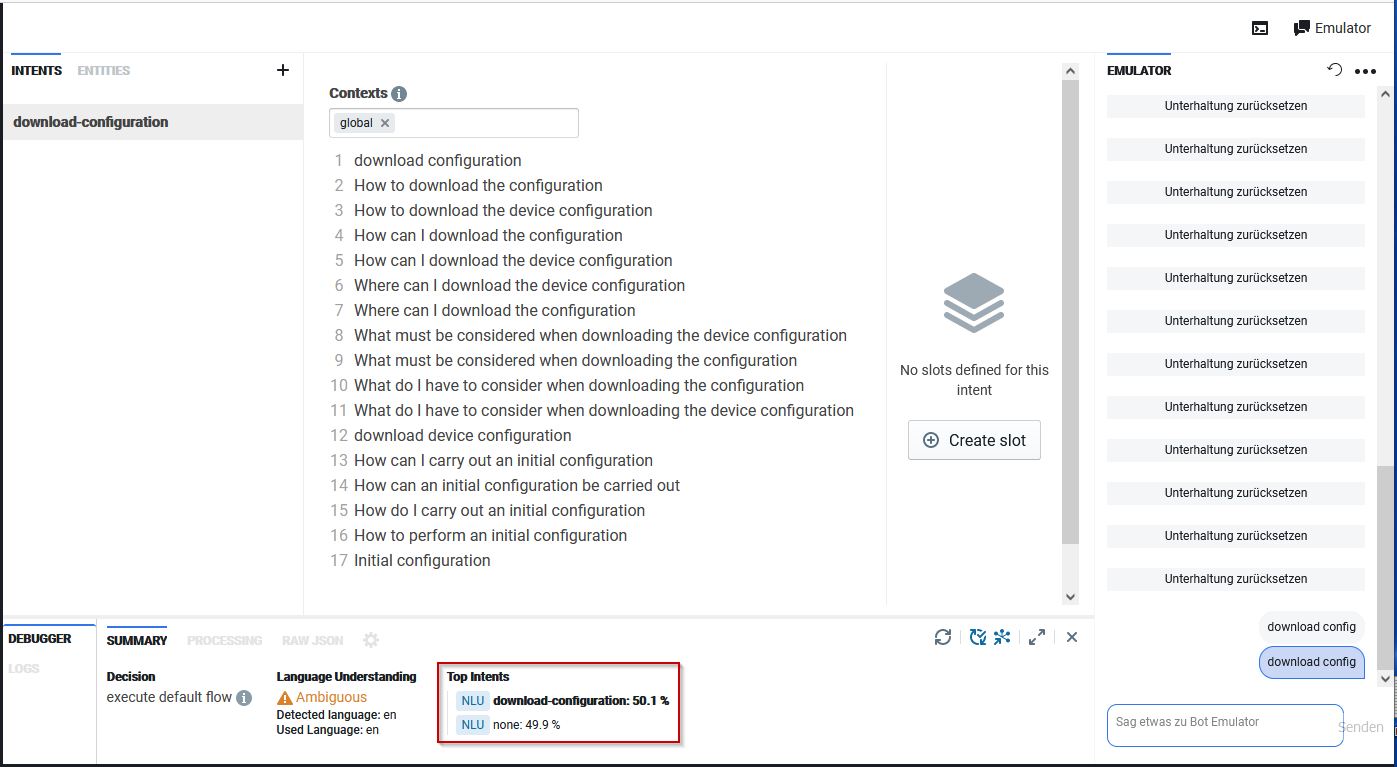 [BUG]: Too many Intents and/or Utterances leads to a deterioration of the detection rate · Issue ...