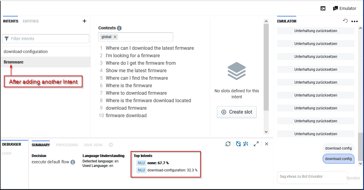 [BUG]: Too many Intents and/or Utterances leads to a deterioration of the detection rate · Issue ...