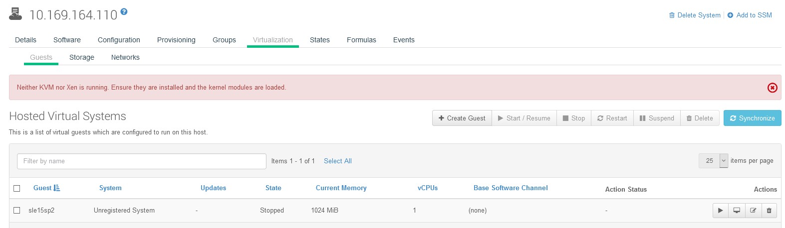 Uyuni cannot detect XEN/KVM on aarch64 server · Issue #3845 · uyuni-project/uyuni · GitHub