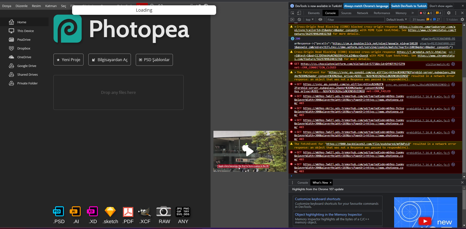 loading stuck · Issue #5099 · photopea/photopea · GitHub