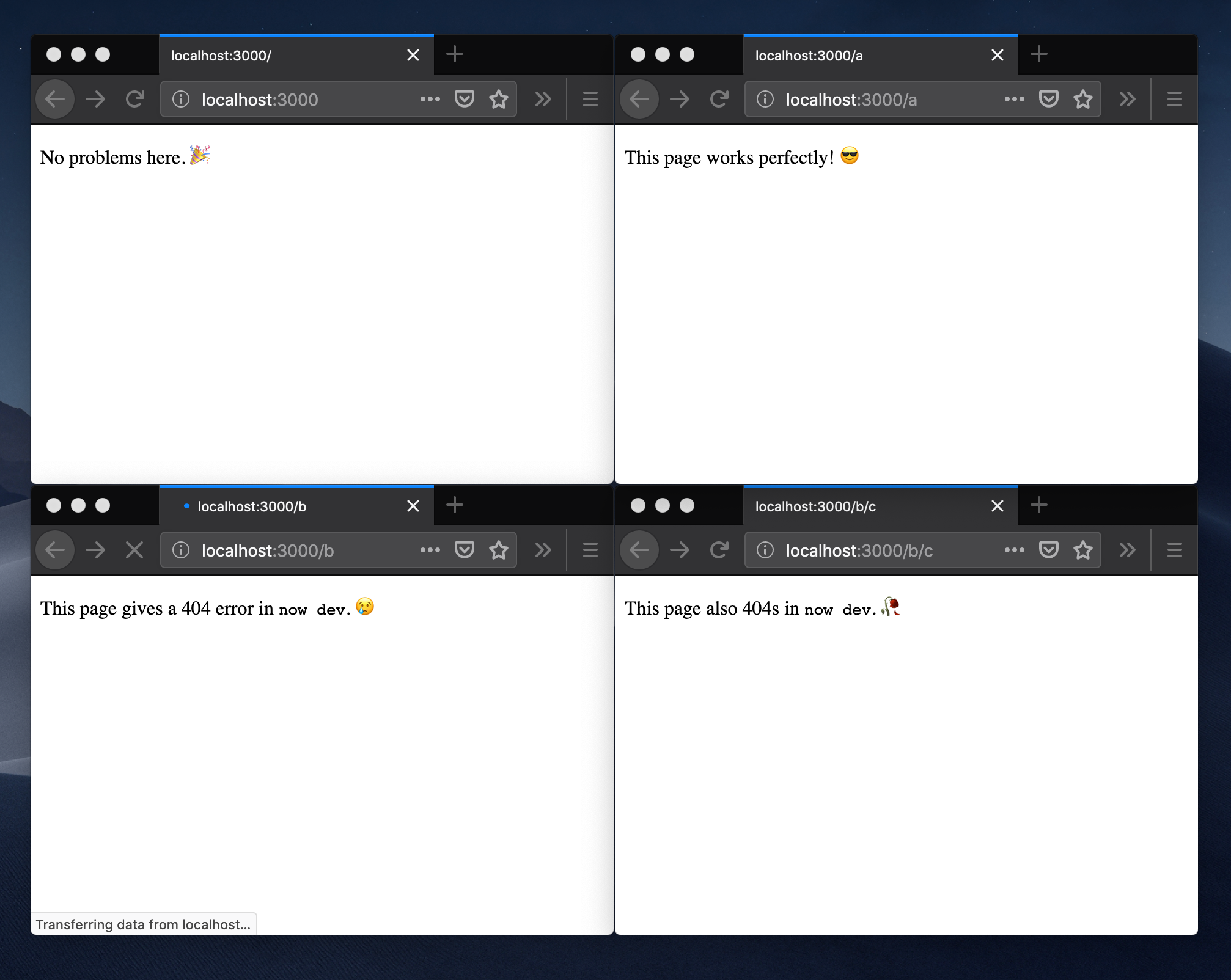 Subdirectory pages don't work on `now dev` with @now/next · Issue #2385 · vercel/vercel · GitHub