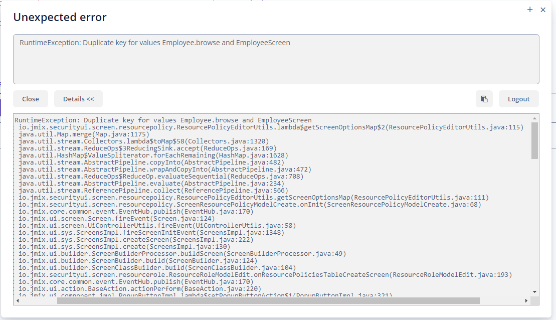 Unable to add a screen policy if two screens with the same caption exist · Issue #80 · jmix ...
