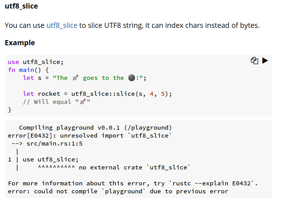 Section 6.1 example: no external crate `utf8_slice` · Issue #345 · sunface/rust-by-practice · GitHub
