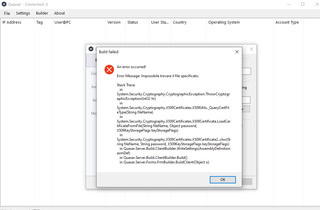 Quasar Client Builder Error · Issue #877 · quasar/Quasar · GitHub