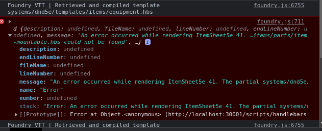 v2.0.0-alpha3: vehicle equipment item sheets will not render · Issue #1736 · foundryvtt/dnd5e ...