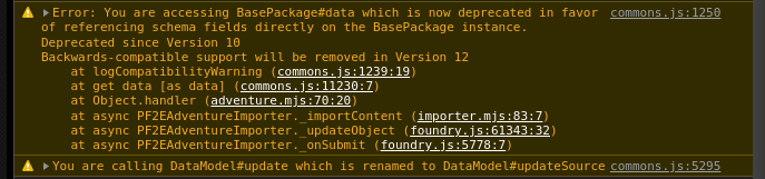 [Bug]: API deprecation warnings in console upon import of Menace Under Otari · Issue #110 ...
