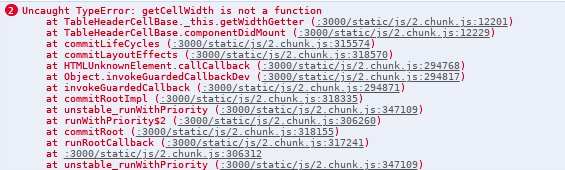 TypeError: getCellWidth is not a function after update to 2.0.5 · Issue #2351 · DevExpress ...