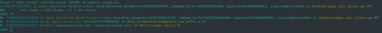 Linux SIGFPE in ImGui_ImplVulkan_RenderDrawData · Issue #5913 · ocornut/imgui · GitHub