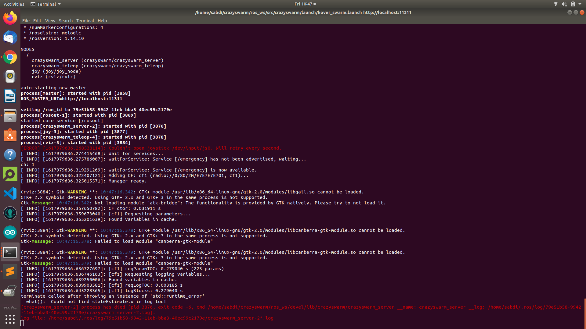 Could not find stateEstimate.z in log toc! · Issue #344 · USC-ACTLab/crazyswarm · GitHub