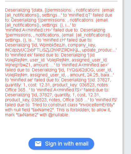 Deserializing failed due to Tried to construct class "GatewayEntity ...