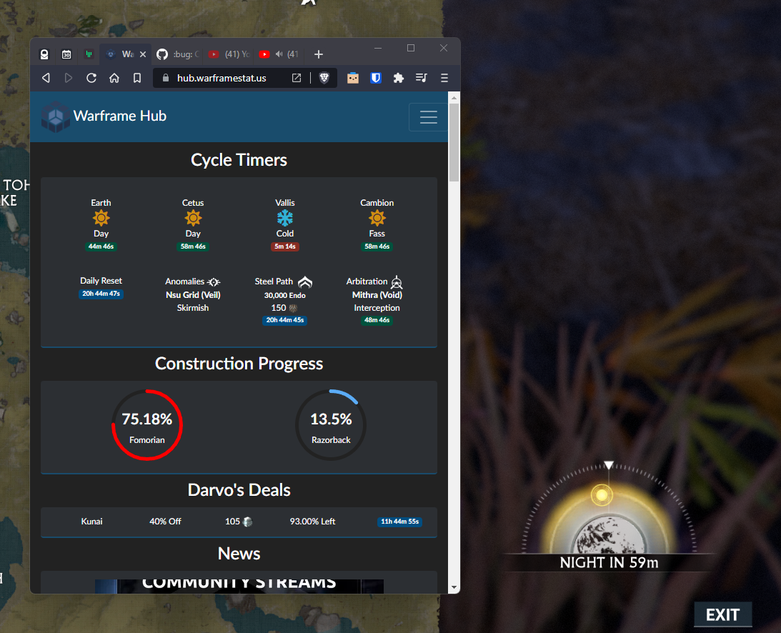 :bug: Cetus Timer not matching game · Issue #784 · WFCD/warframe-hub · GitHub