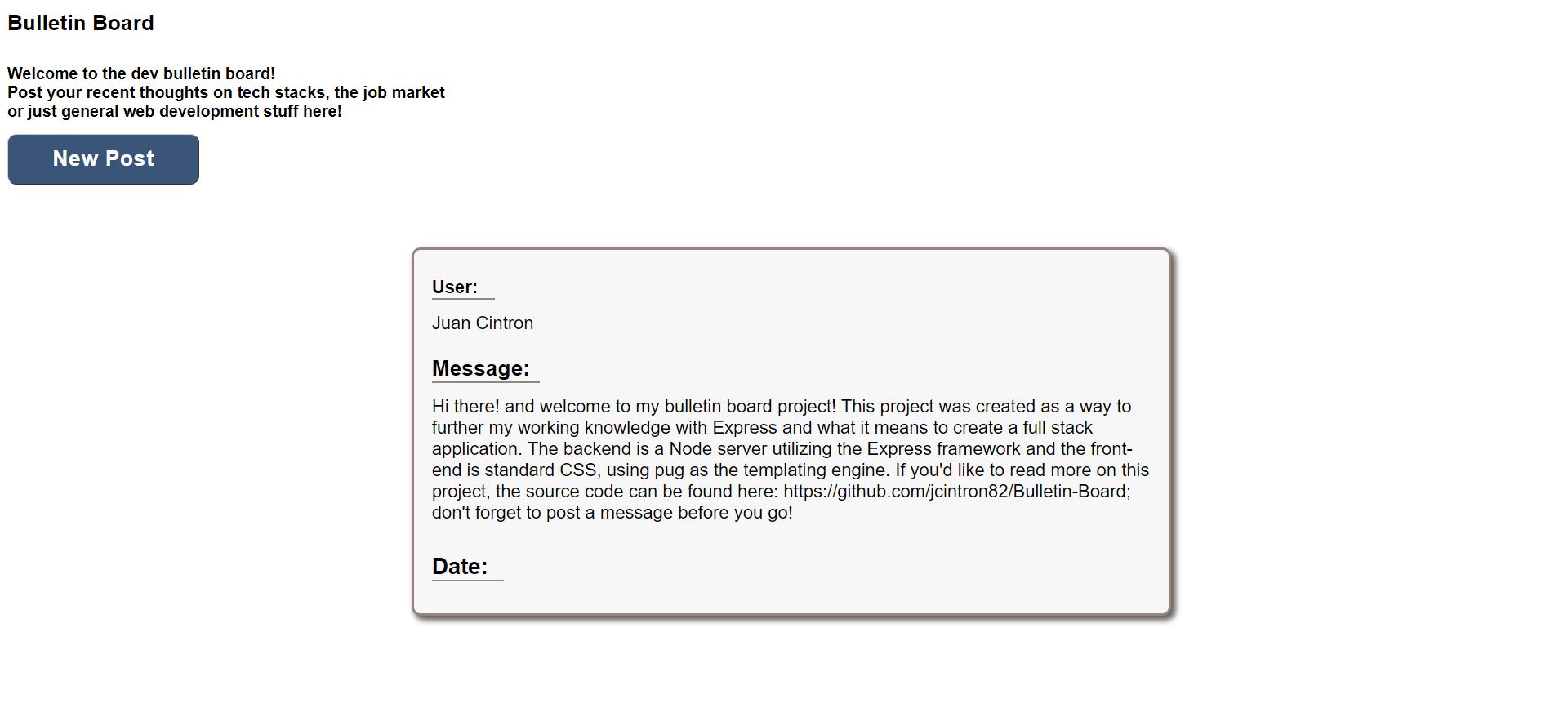 GitHub - jcintron82/PostIt-Dev-Bulletin-Board: A bulletin board created ...