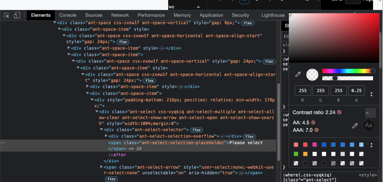 Dark mode placeholder text unreadable, too low contrast · Issue #42644 · ant-design/ant-design ...