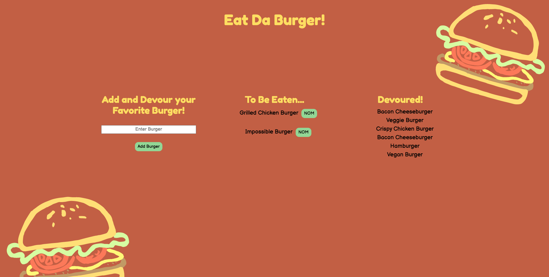 GitHub - rheannemr/Burger: Eat Da Burger is a restaurant application ...