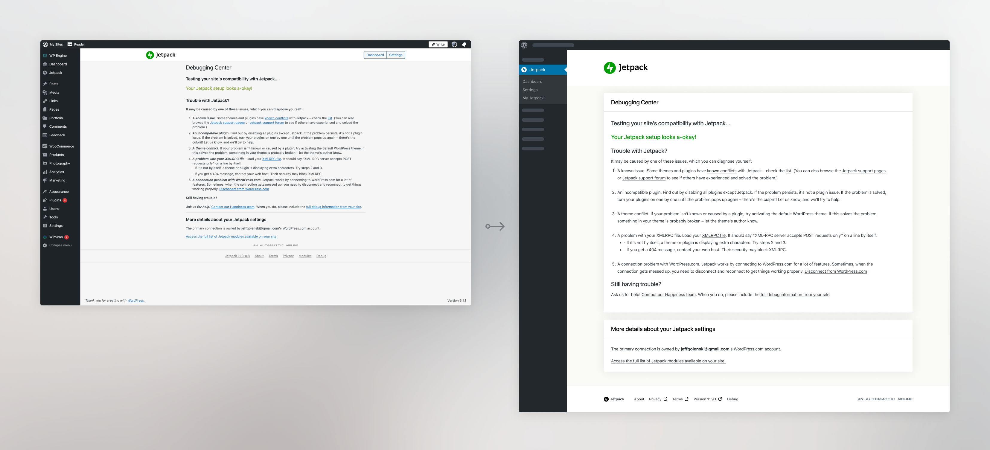 Jetpack Plugin Visual Refresh: Debugger · Issue #29837 · Automattic/jetpack · GitHub