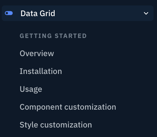 Docs Restructure Data Grid Getting Started Docs · Issue 5777 · Muimui X · Github 4591