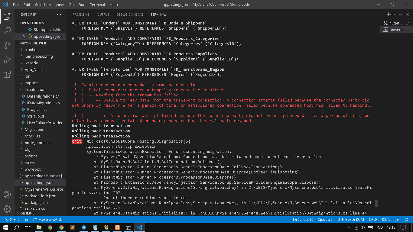 Error Executing Migration Use Mysql · Issue 6100 · Serenity Isserenity · Github