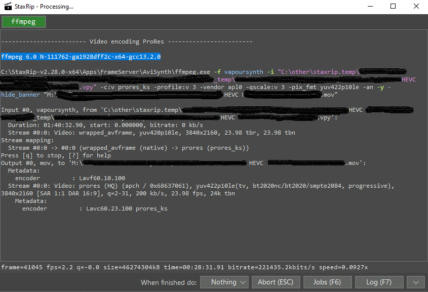 Ffms2 Ffmpeg Progress Bar Is Broken On V2 28 0 X64 · Issue 1109 · Staxrip Staxrip · Github