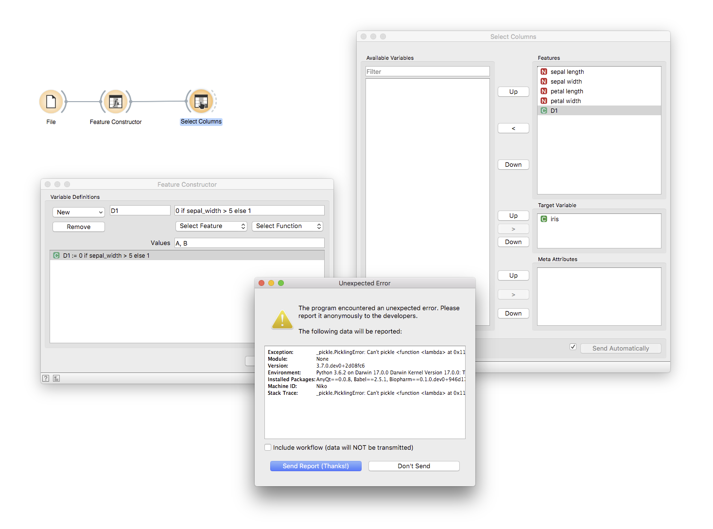 Pickling Error In Select Column On Attributes From Feature Constructor · Issue 2686 · Biolab 