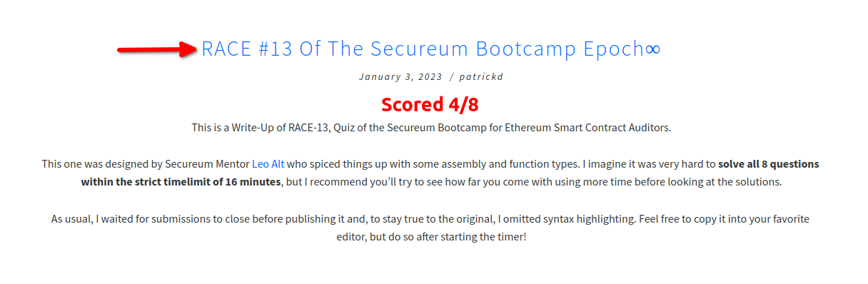 GitHub - 0xumarkhatab/Secureum-Races