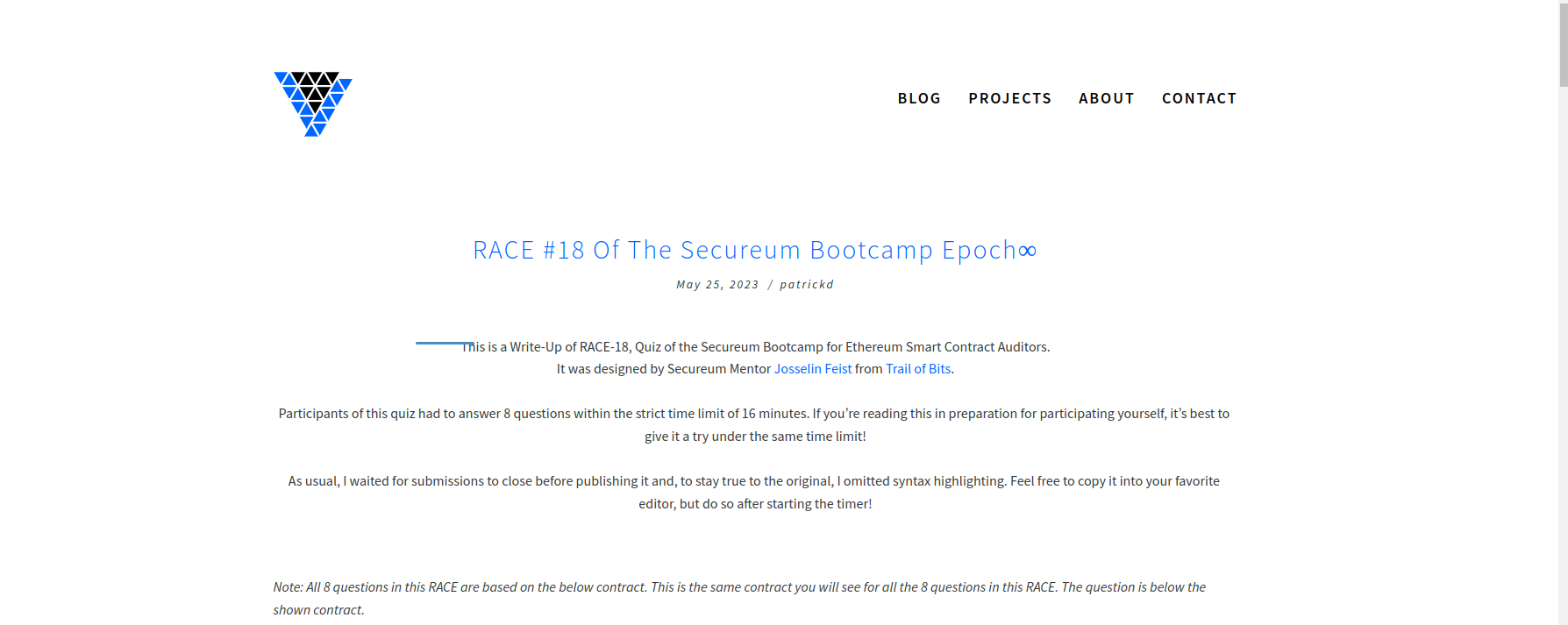 GitHub - 0xumarkhatab/Secureum-Races