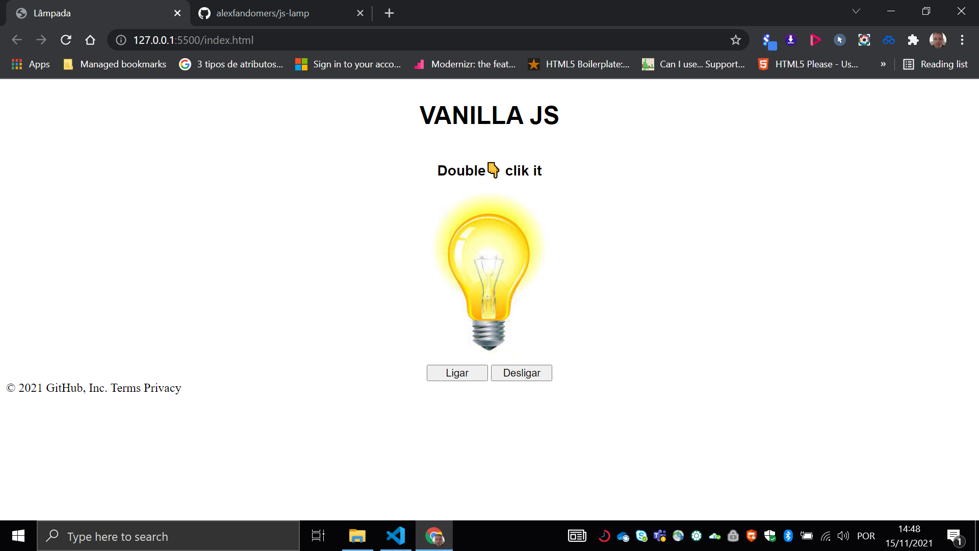 GitHub - alexfandomers/js-lamp
