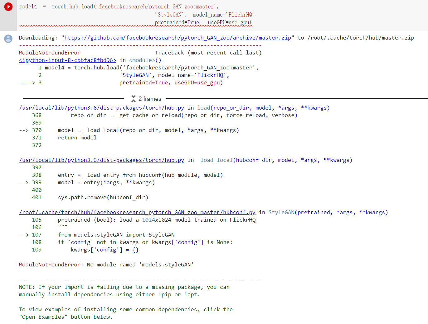 StyleGAN is not supported for torch.hub.load('facebookresearch/pytorch_GAN_zoo:master', · Issue ...