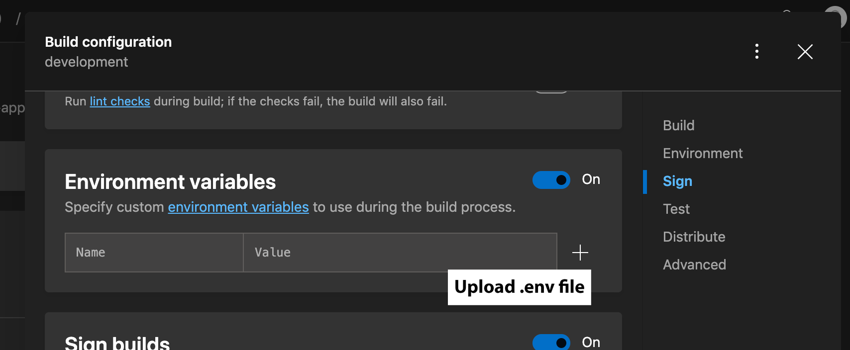 Functionality to upload .env files · Issue #1052 · microsoft/appcenter · GitHub