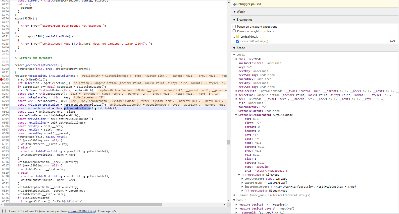 Bug: Custom node doesn't work with `AutoLinkPlugin` · Issue #3955 · facebook/lexical · GitHub