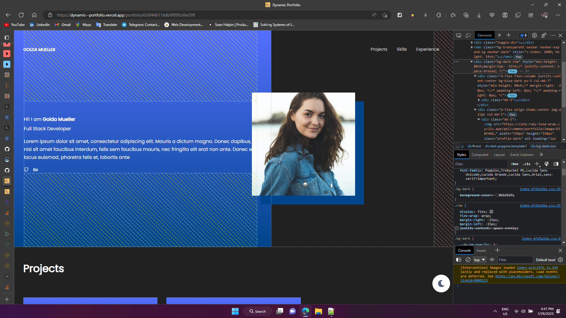 [BUG]: Text overlapping on some dimensions · Issue #260 · shelcia/dynamic-portfolio · GitHub