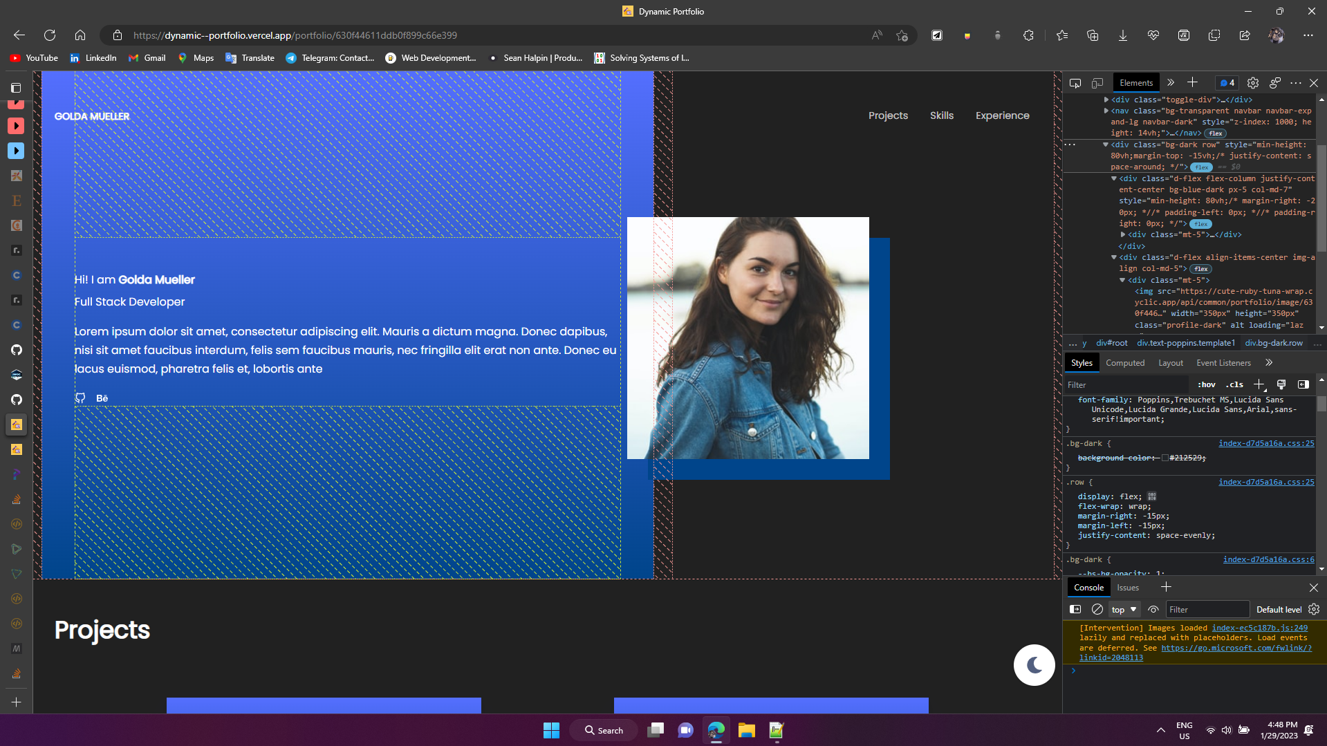 [BUG]: Text overlapping on some dimensions · Issue #260 · shelcia/dynamic-portfolio · GitHub