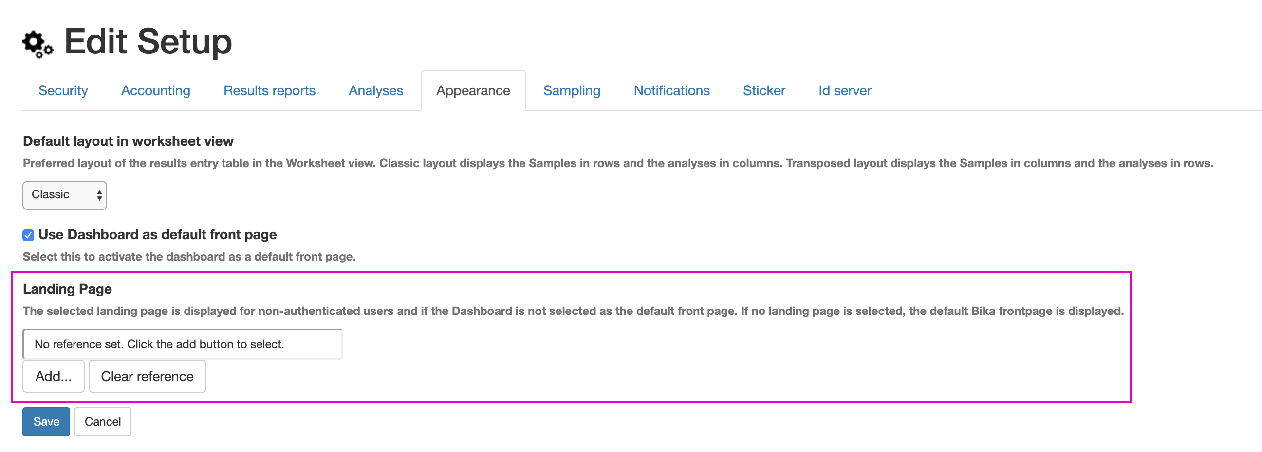 Remove the "Switch to frontpage" button · Issue #1370 · senaite/senaite.core · GitHub