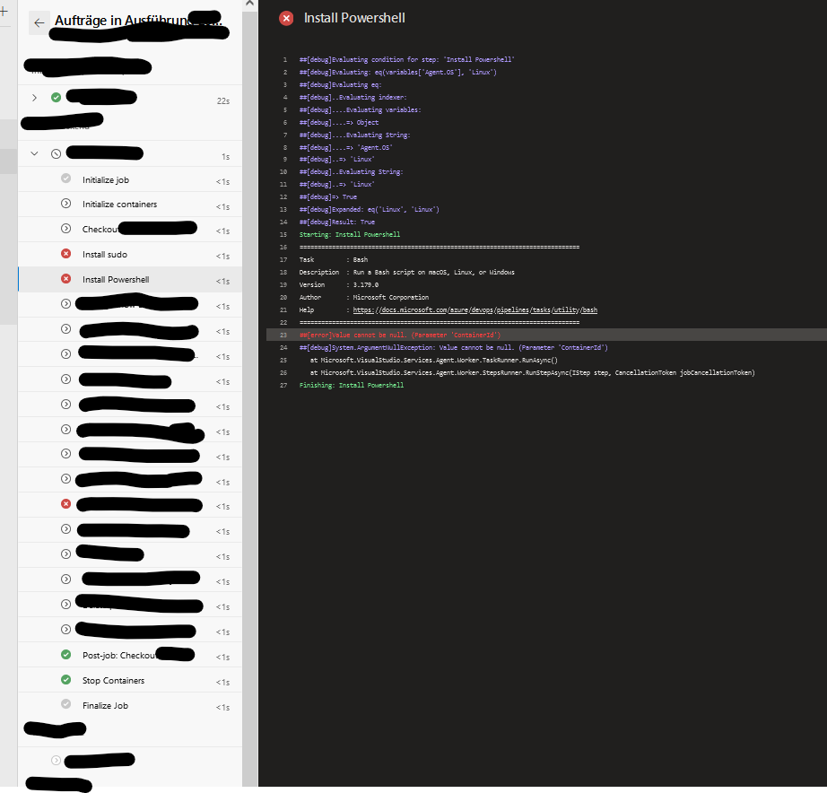 "Value cannot be null. (Parameter 'ContainerId')" and auto-updating agends causes disruption ...