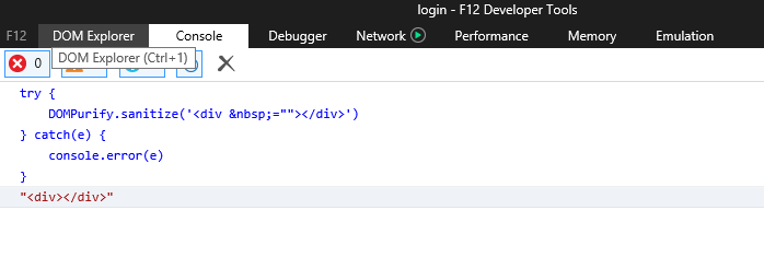 Domexception Code 5 Invalidcharactererror With Edge · Issue 264 · Cure53 Dompurify · Github