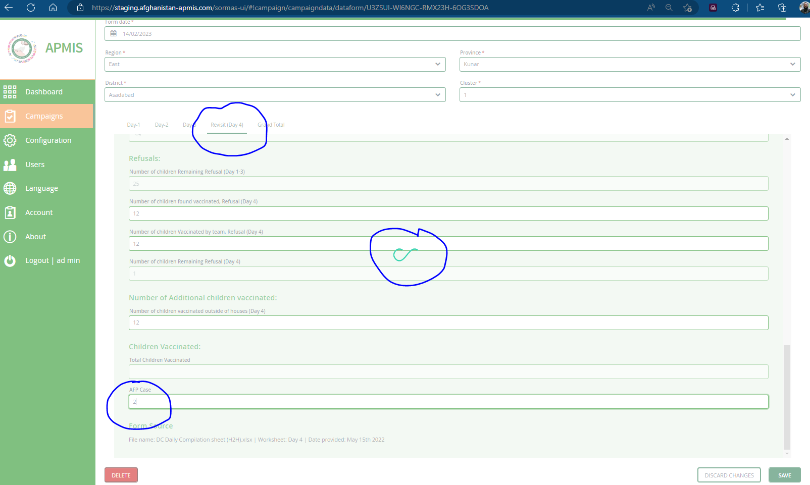 Day 4 Revisit Admin District Coordinator Daywise Entry Buffer Lag and page crash · Issue #339 ...