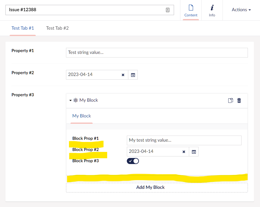 V9 When a Block List Editor is the last property on a tab, it's components properties have ...