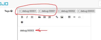 Adding a new tag(s) in product, with Markdown field, falls in a duplication of the existing ...