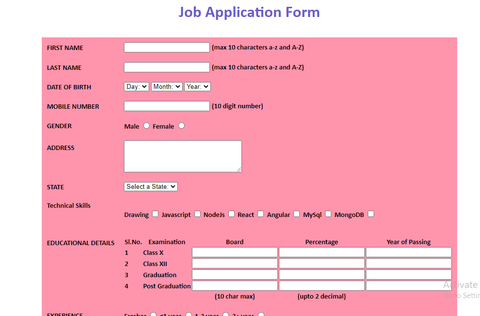 GitHub - ankitkumar734ac/job-application-form