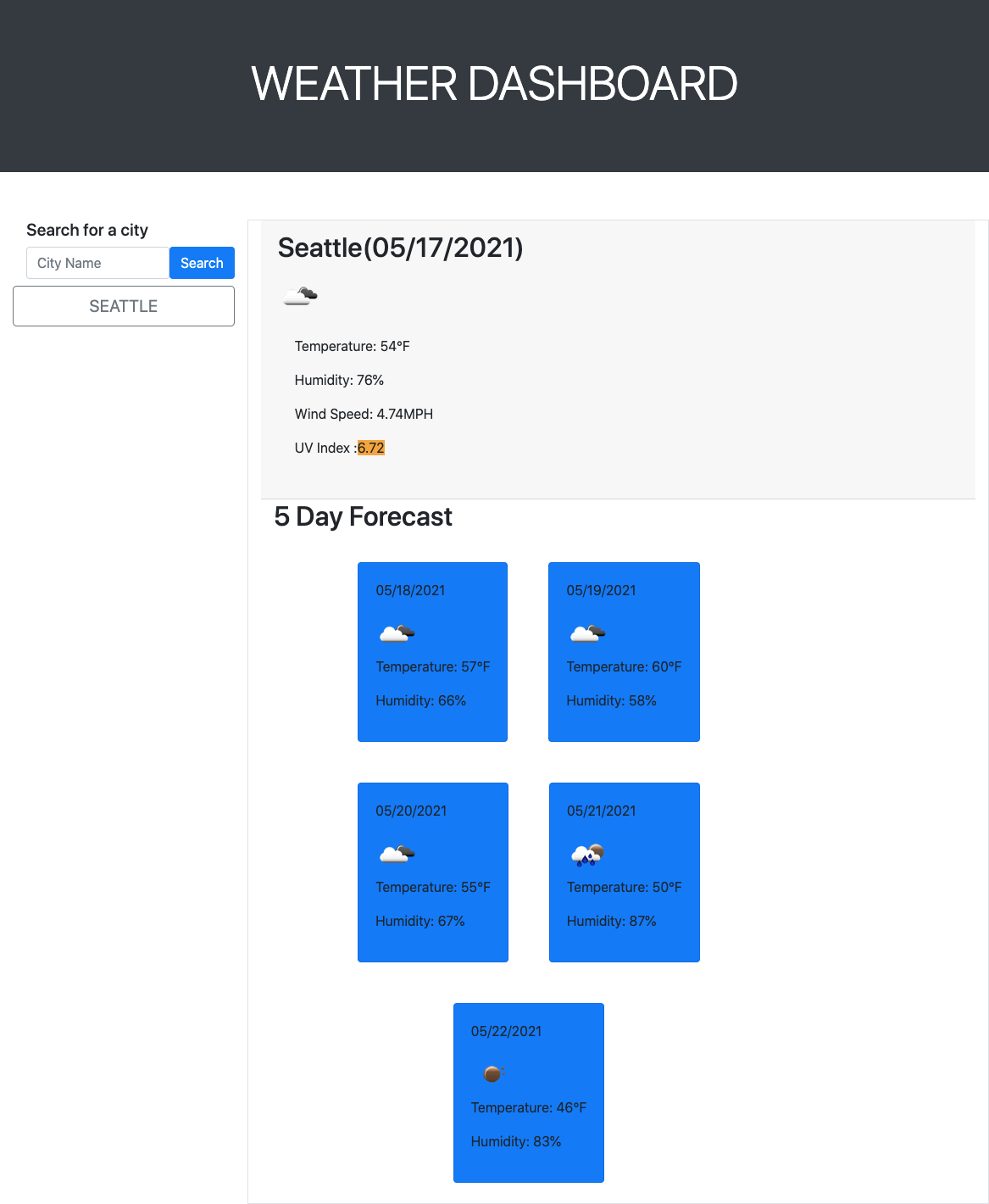 GitHub - Dilberovicka31/WEATHER-FORECAST: WEATHER DASHBOARD