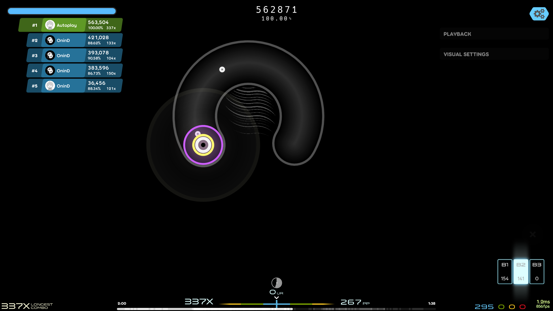 New OpenGL renderer causes weird visual glitches with sliders on maps with storyboards when dim ...