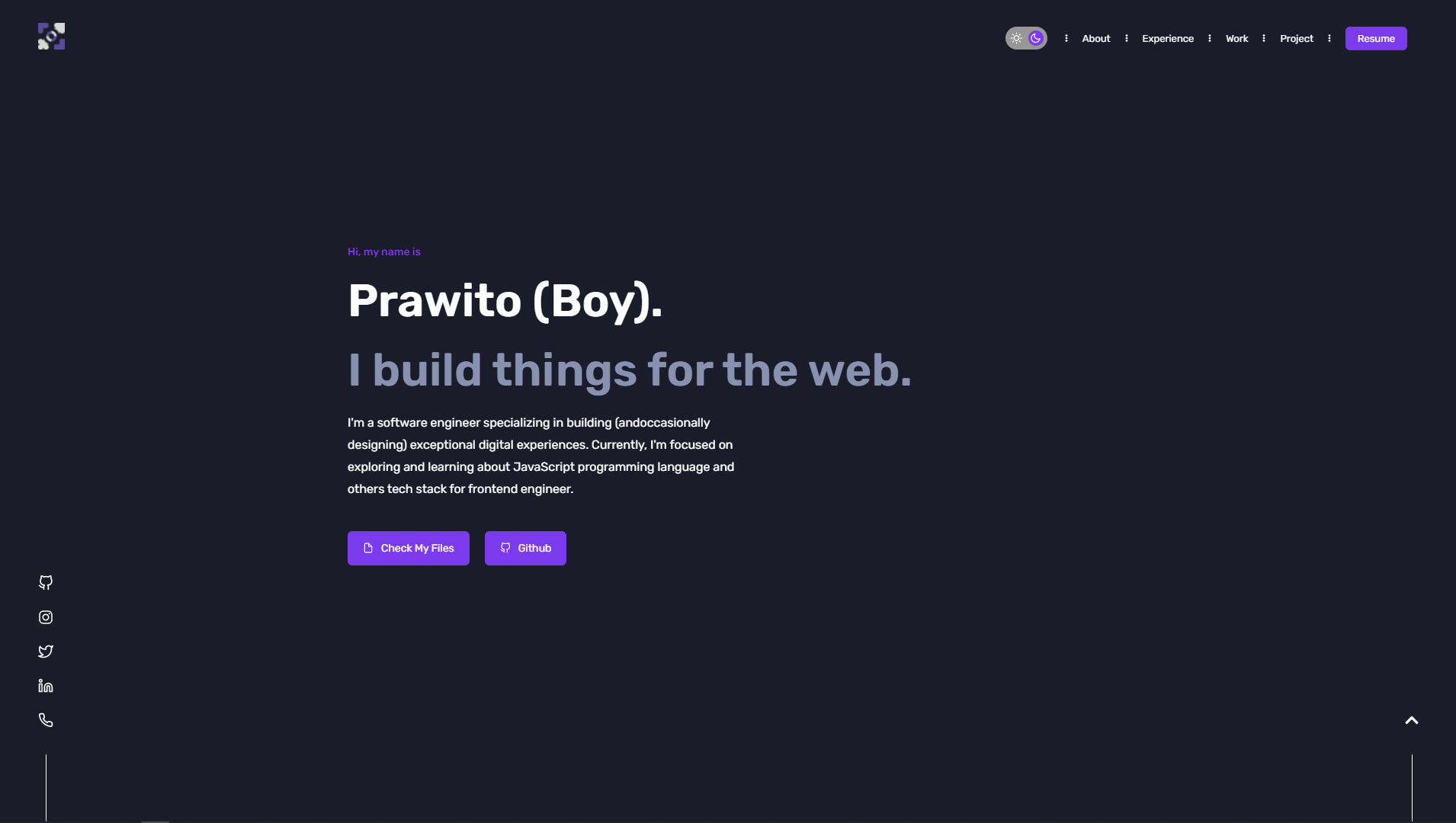 GitHub - id-prawito/v2-id: The second iteration of my personal website built with React Js.