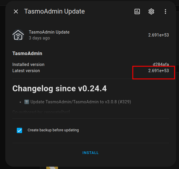 Unable to upgrade edge version to 2691e50 · Issue #330 · hassio-addons/addon-tasmoadmin · GitHub