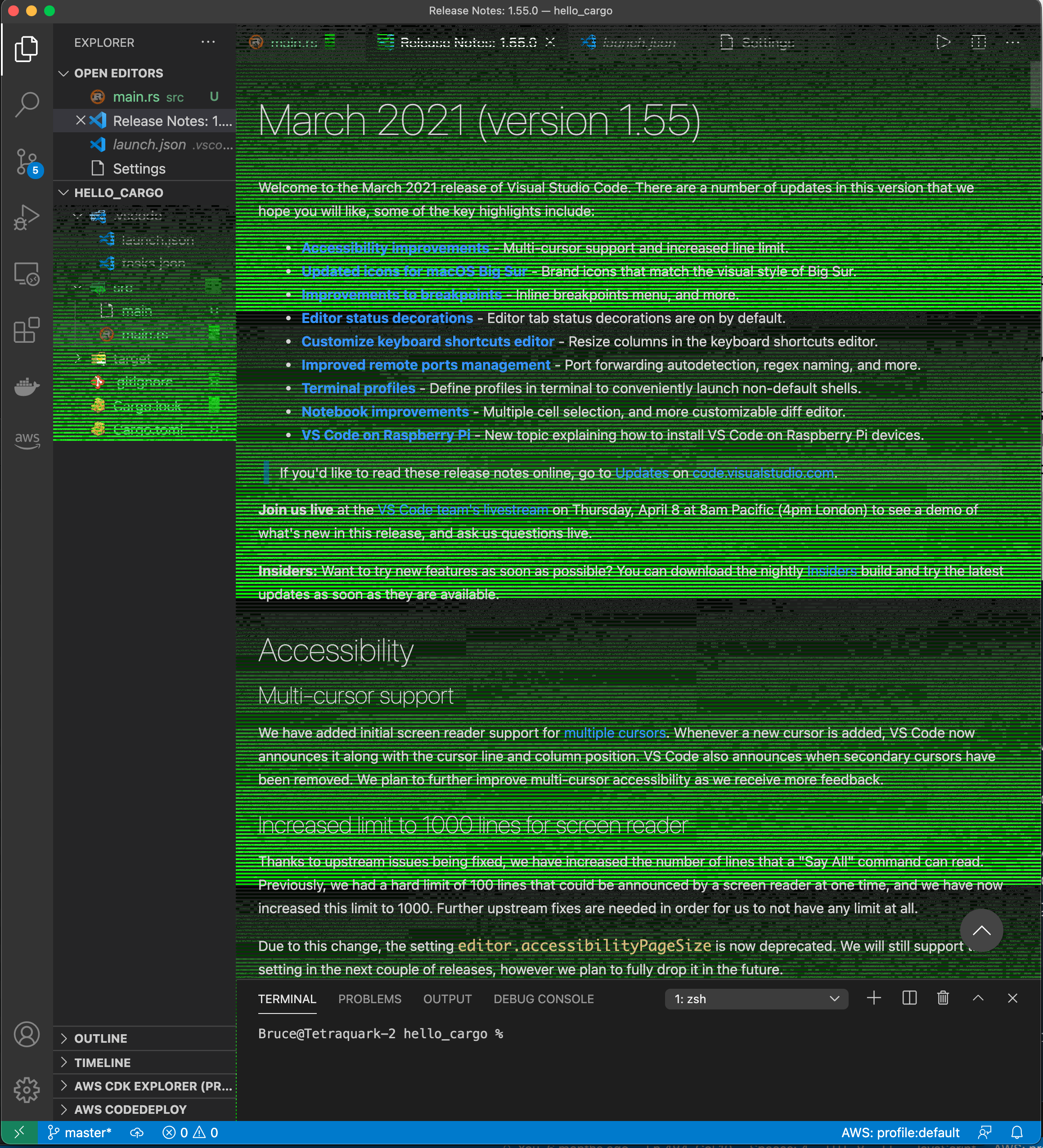 Windows painting with green stripes. · Issue #120450 · microsoft/vscode ...