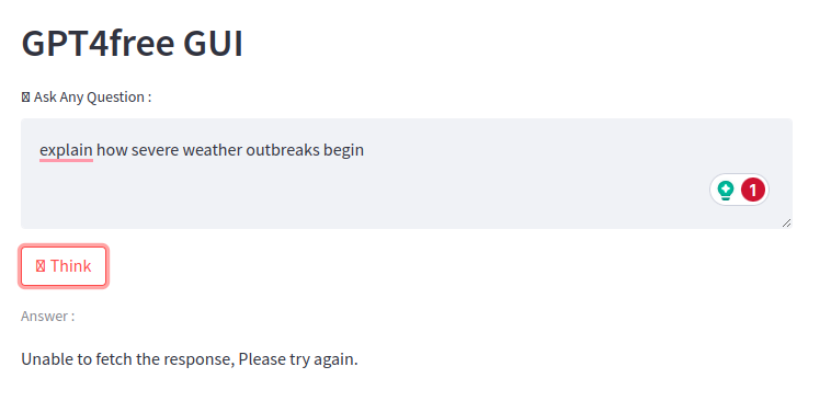 Unable to fetch the response (also, no images) · Issue #344 · xtekky/gpt4free · GitHub